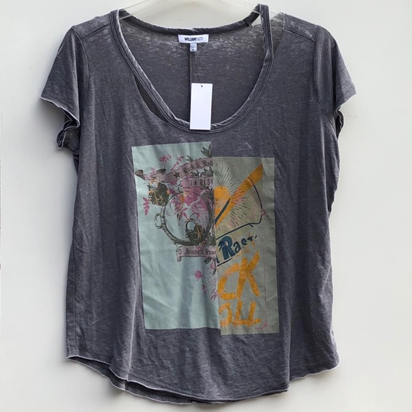 William Rast | Tops | William Rast Graphic Distressed Tshirt Nwt | Poshmark
